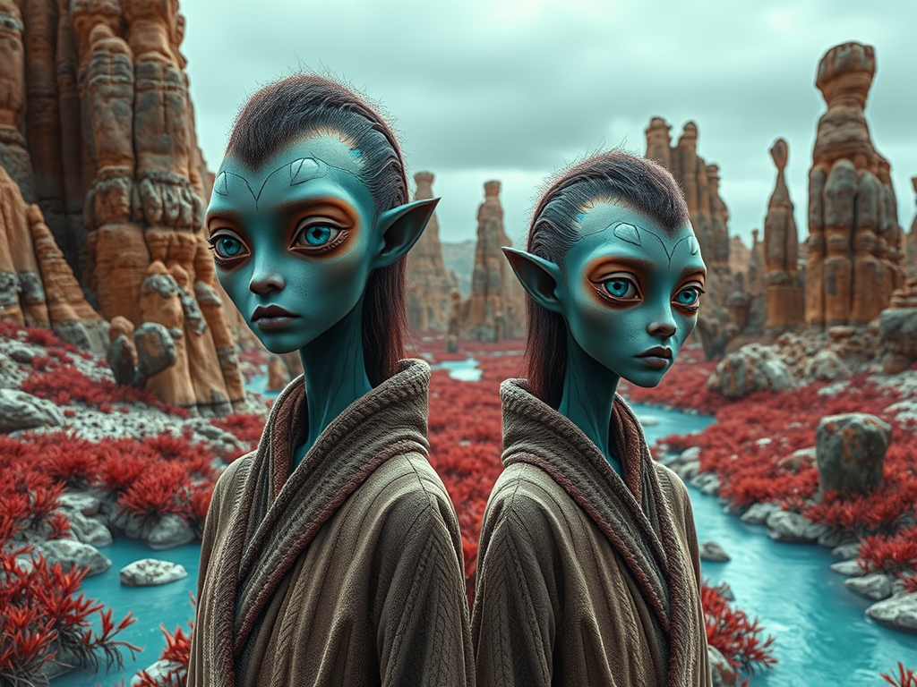 tall-and-slender-fantasy-people-with-hyper-pigmented-skin-adapted-for ...